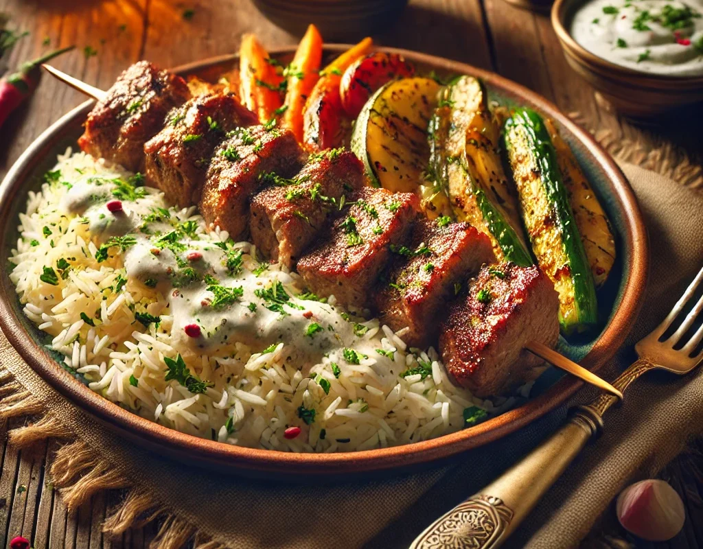 Recette avec Viande Kebab et Riz